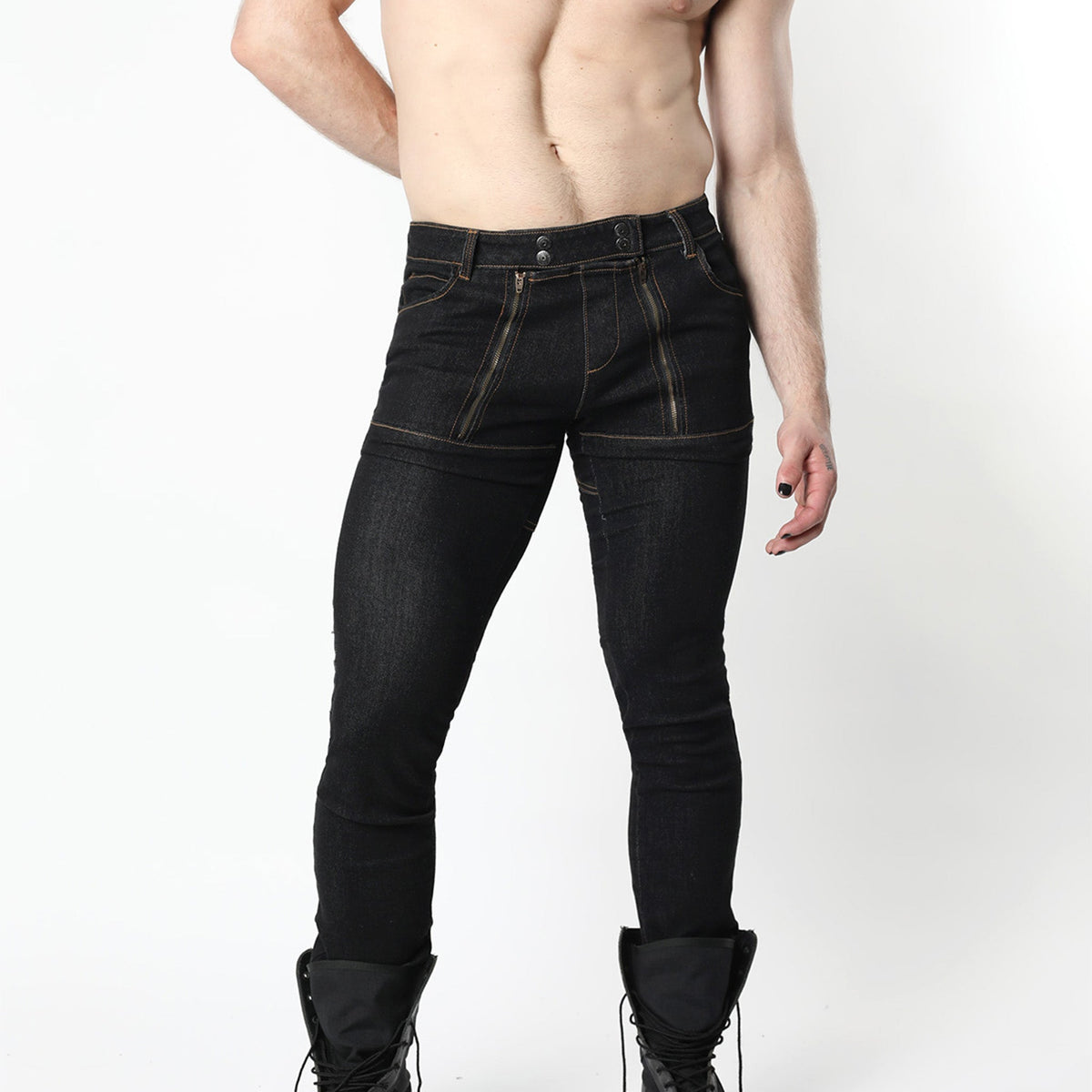 Cellblock 13 Slick Carpenter Denim Zipper Pant Black – FETCH
